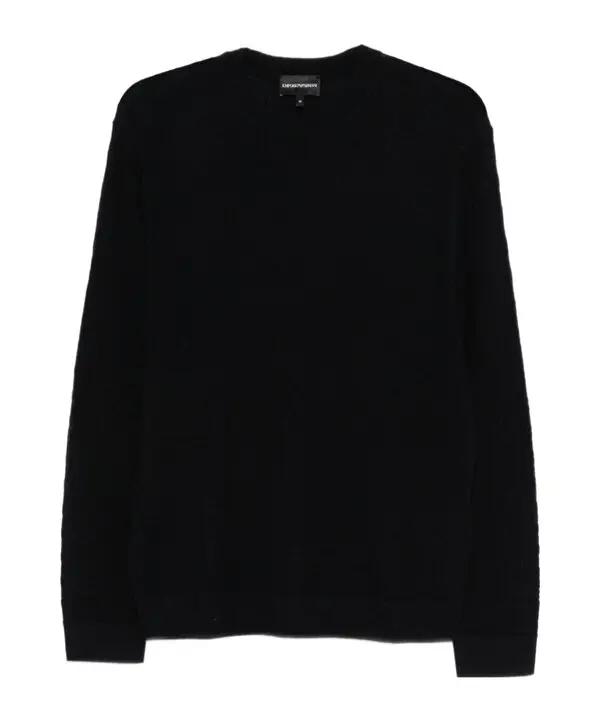 Emporio Armani Textured Knit Crew Neck Jumper