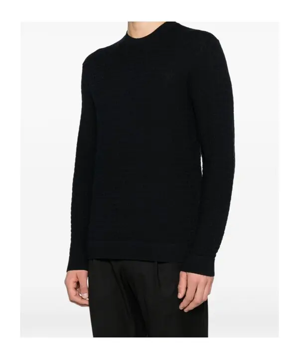 Emporio Armani Textured Knit Crew Neck Jumper