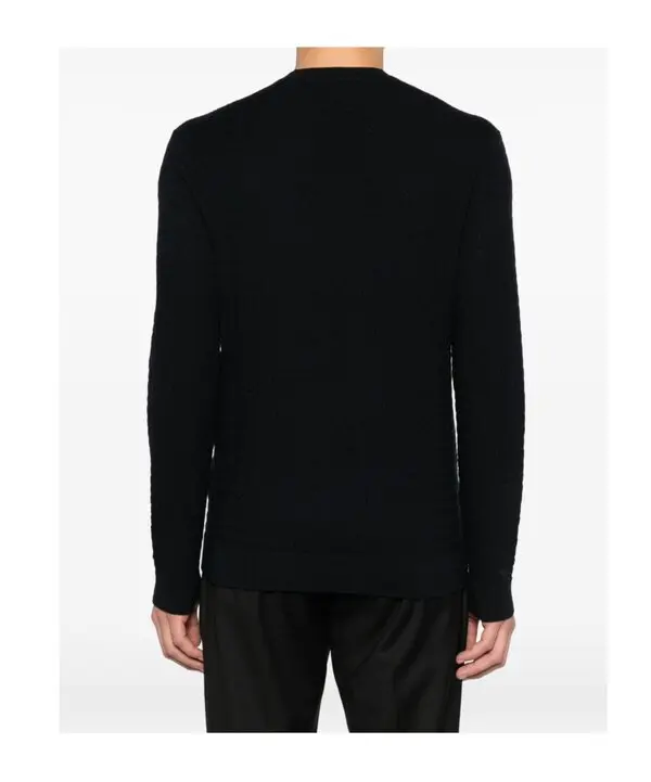 Emporio Armani Textured Knit Crew Neck Jumper