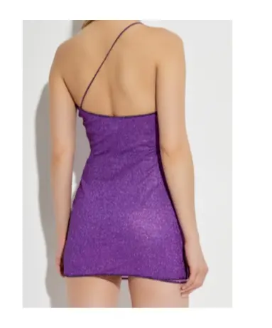 Oseree Metallic Lurex Mini Dress