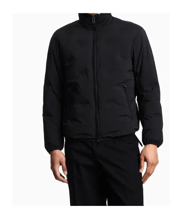 Emporio Armani Inlaid All-over Micro Eagles Full-zip Down Jacket