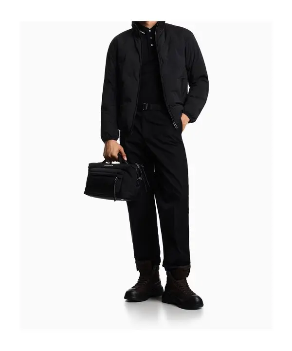 Emporio Armani Inlaid All-over Micro Eagles Full-zip Down Jacket