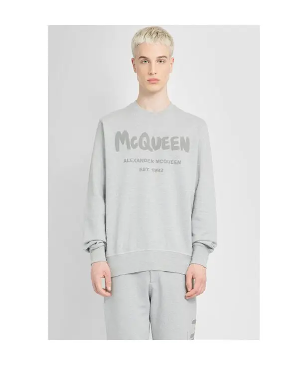 Alexander McQueen Logo Print Crewneck Sweatshirt - White