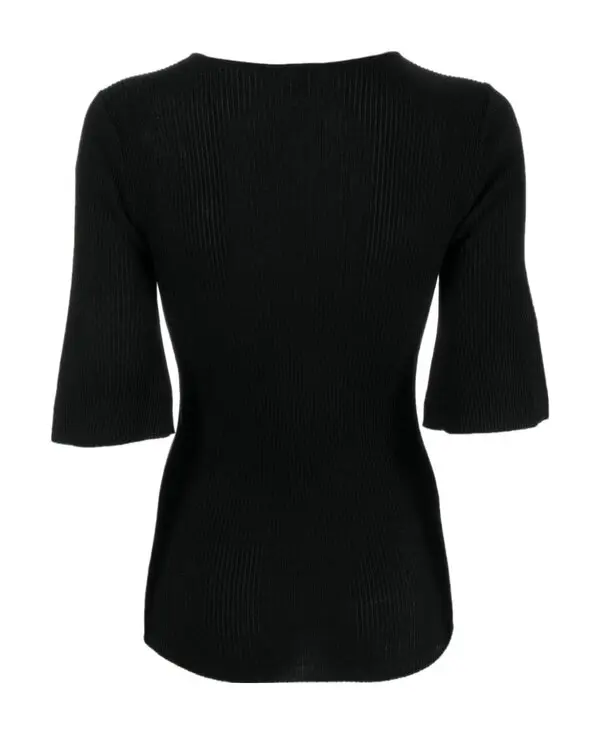 BY MALENE BIRGER Ribbed Knit Scoop Neck T-shirt