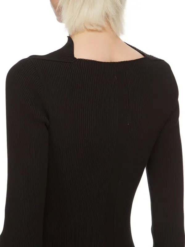 Rick Owens Ribbed High Neck Long Sleeve Sweater