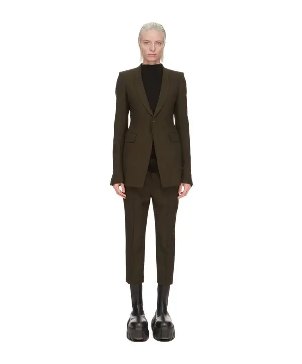 Rick Owens Ribbed High Neck Long Sleeve Sweater