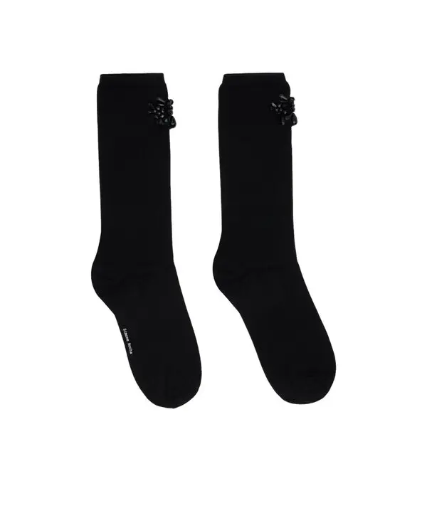 Simone Rocha Beaded Flower Ankle Socks - Black