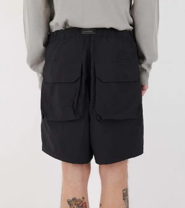 AND WANDER Nylon Twill Shorts - Black