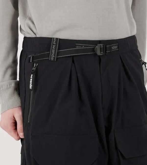 AND WANDER Nylon Twill Shorts - Black