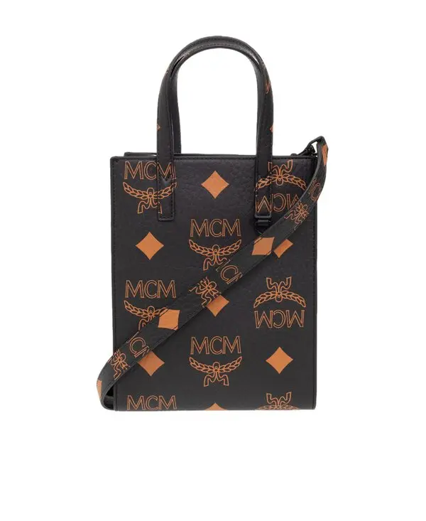 Mcm Logo Shoulder Bag - Black