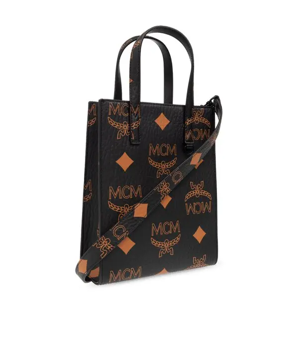 Mcm Logo Shoulder Bag - Black