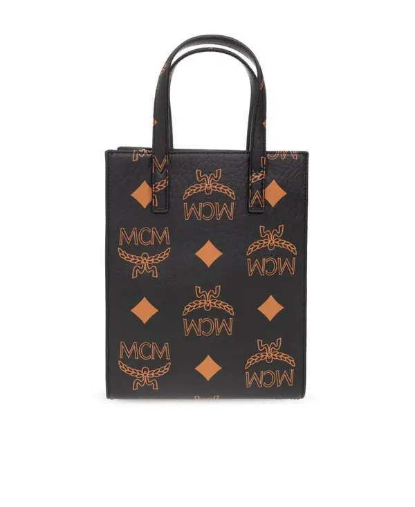 Mcm Logo Shoulder Bag - Black