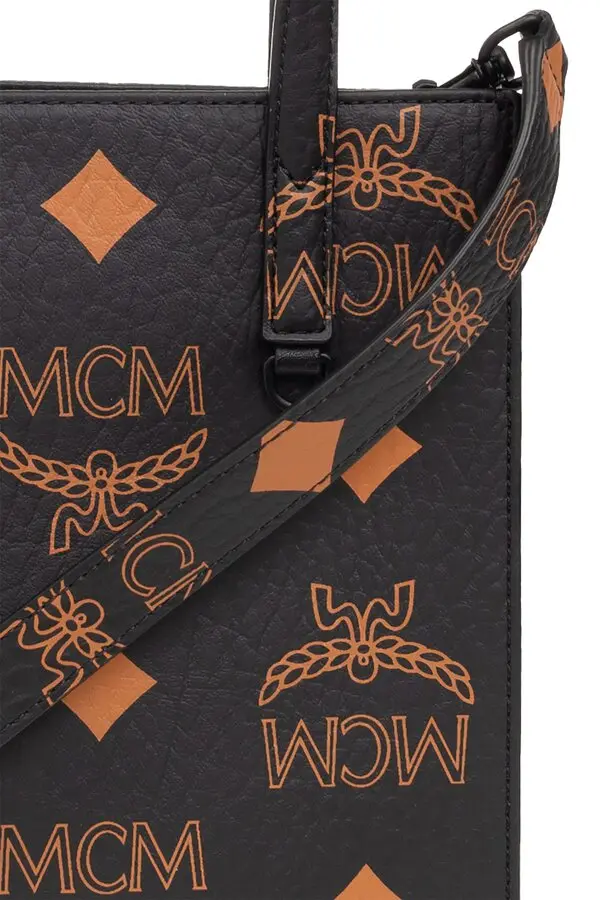 Mcm Logo Shoulder Bag - Black