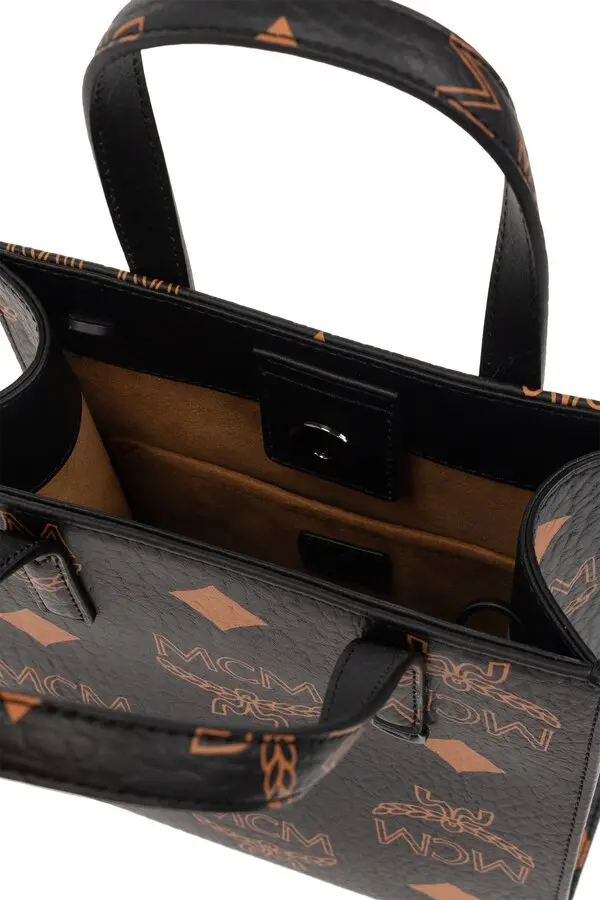 Mcm Logo Shoulder Bag - Black