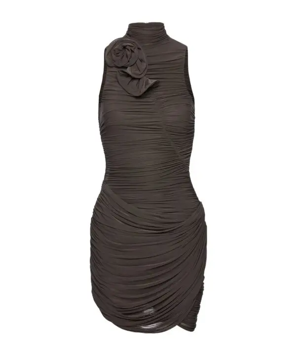 Magda Butrym High-neck Draped Mini Dress