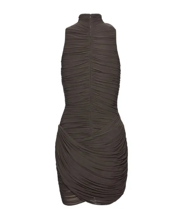 Magda Butrym High-neck Draped Mini Dress