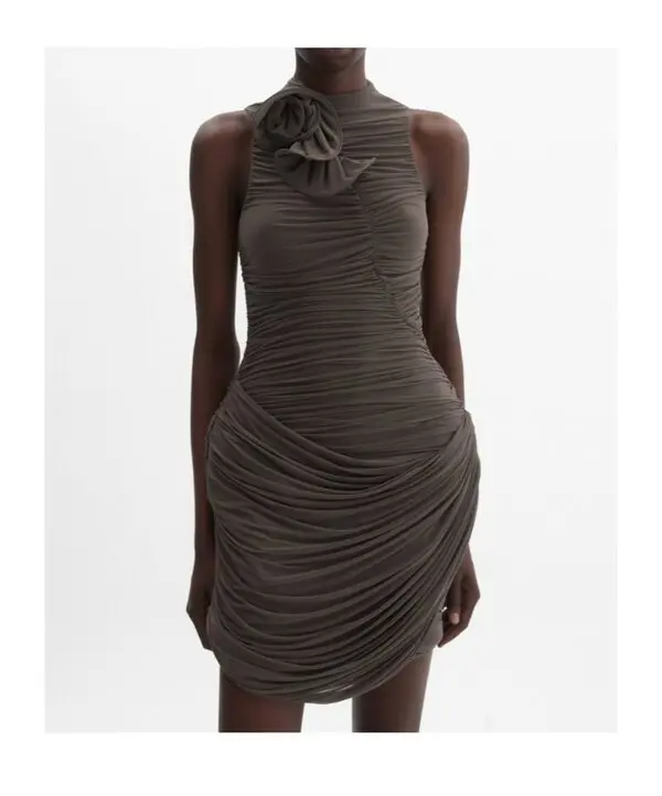 Magda Butrym High-neck Draped Mini Dress