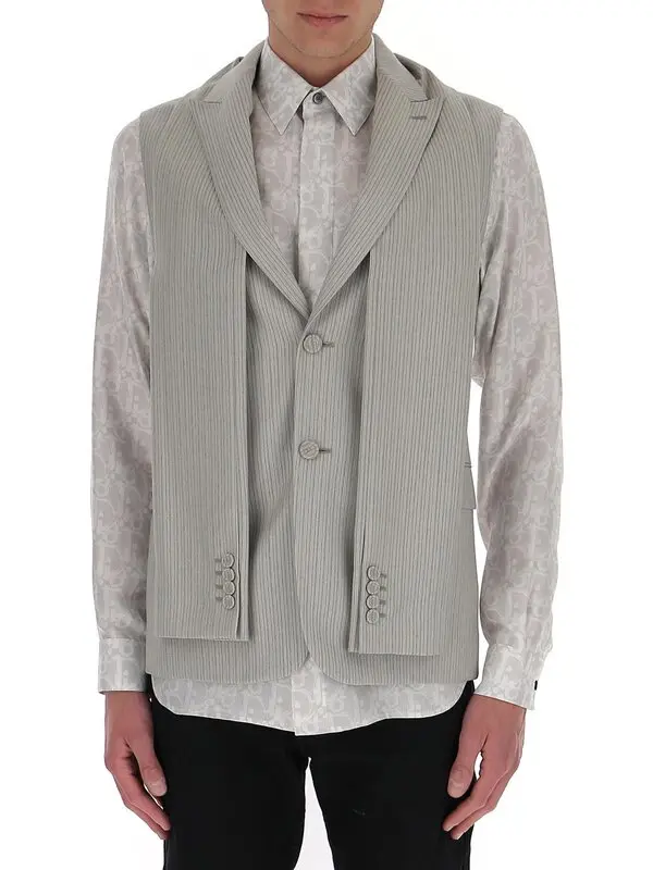Dior Striped Sleeveless Jacket