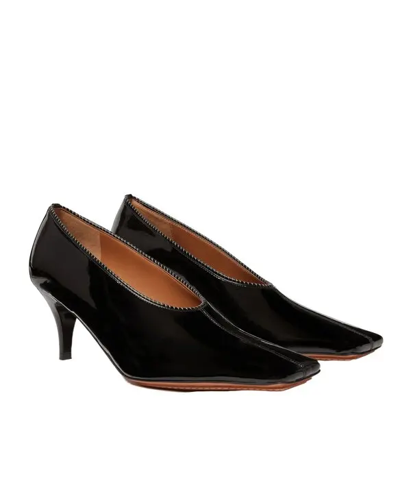 Stella McCartney Square Toe Patent Kitten Heels