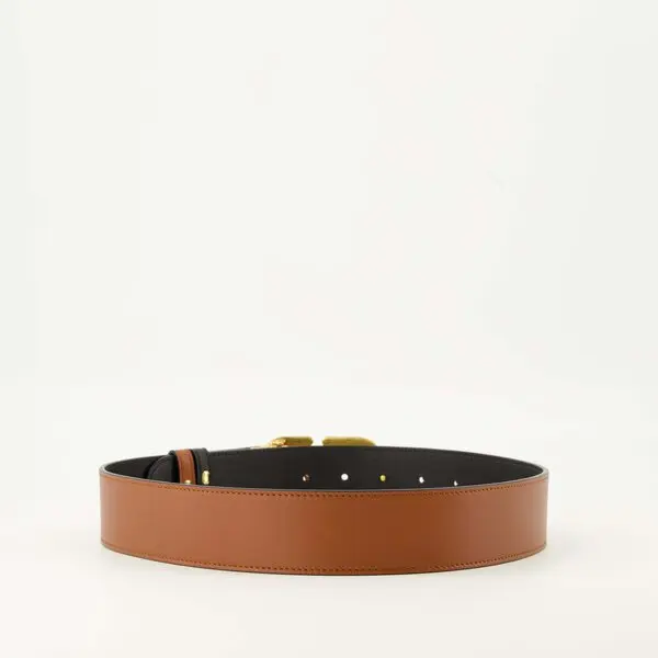 Valentino Garavani Vlogo Reversible Leather Belt - Black