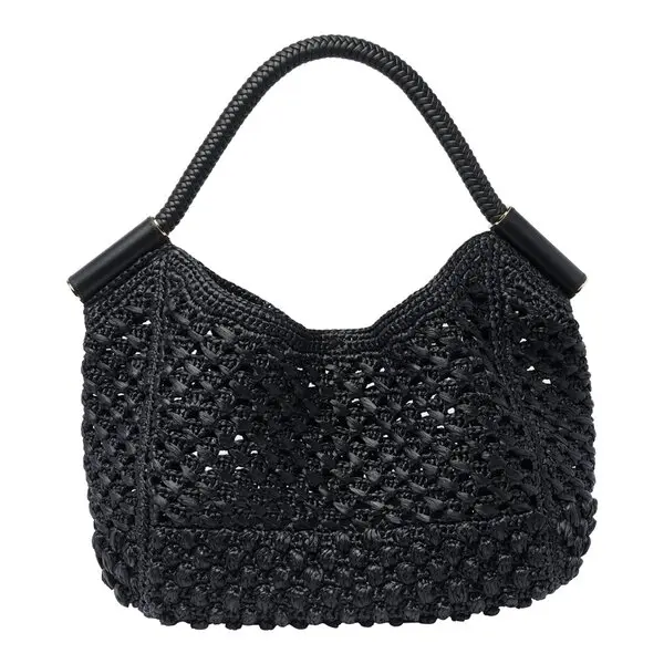 Dolce & Gabbana Woven Top Handle Bag With Logo Plaque