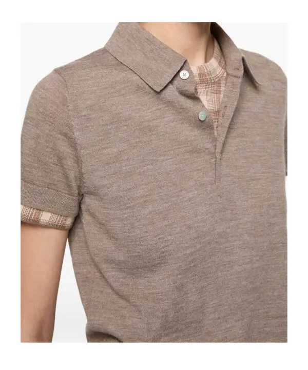 Acne Studios Layered Knitted Polo Shirt - Light Brown