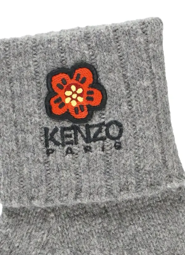 Kenzo Wool Gloves With Boke Flower Crest