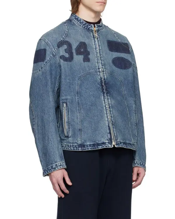 AMBUSH Paneled Graphic Denim Rider Jacket
