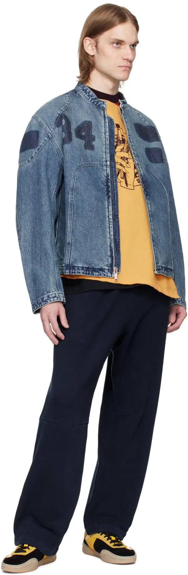AMBUSH Paneled Graphic Denim Rider Jacket