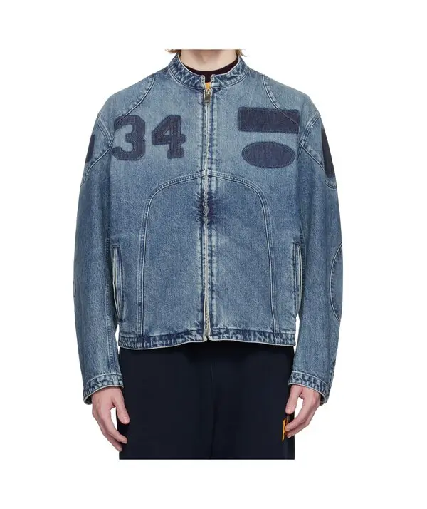 AMBUSH Paneled Graphic Denim Rider Jacket
