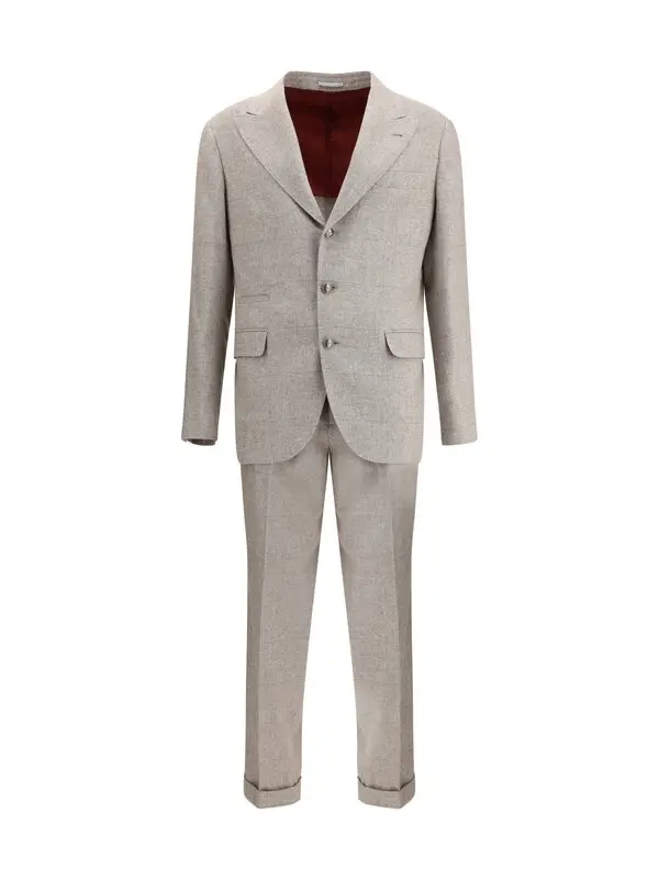 Brunello Cucinelli Prince Of Wales Flannel Tailored Suit - No
