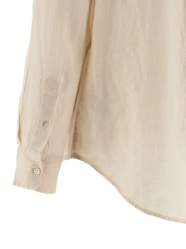 Polo Ralph Lauren Embroidered Long Sleeve Button-up Shirt - Nude