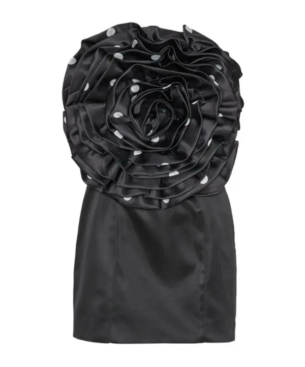 ROTATE BY BIRGER CHRISTENSEN One-shoulder Polka Dot Dress