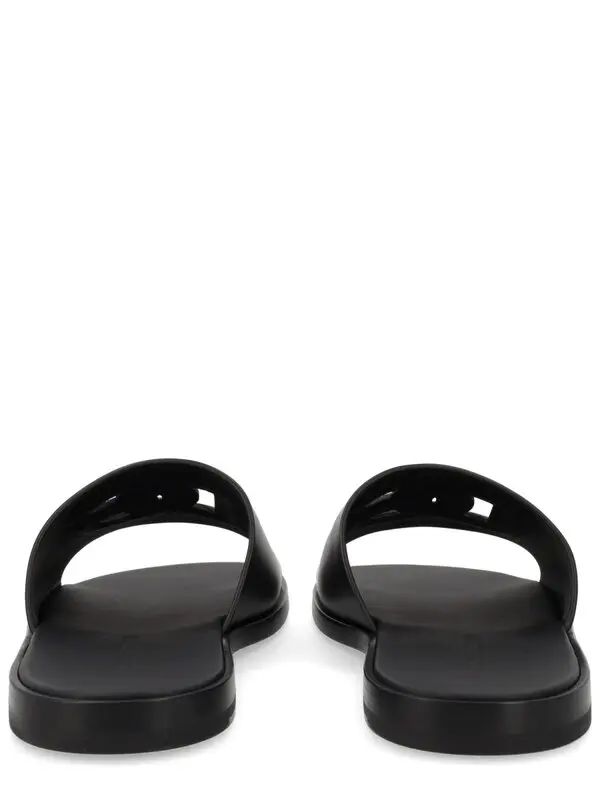 Dolce & Gabbana Logo Embossed Slides - Black