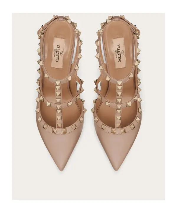 Valentino Garavani Rockstud Ankle Strap Pumps - Poudre