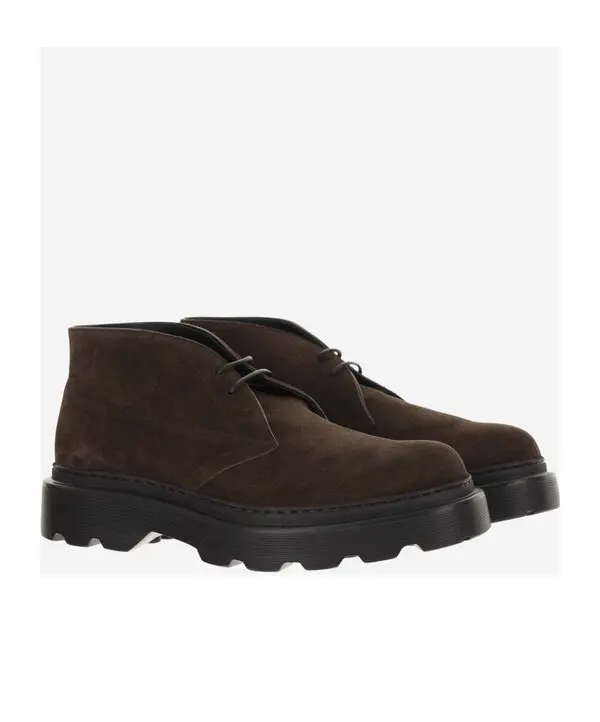 TOD'S Lace-up Round Toe Boots
