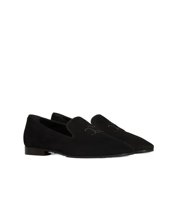 Celine Triomphe Slipper In Suede Calfskin