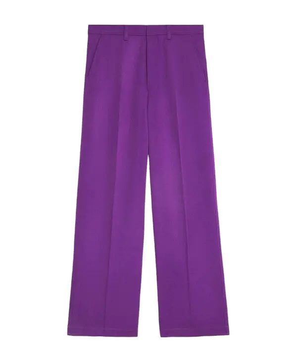 Ami High-waist Wide-leg Trousers - Purple