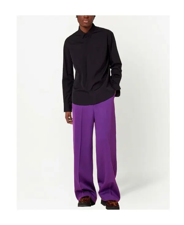 Ami High-waist Wide-leg Trousers - Purple