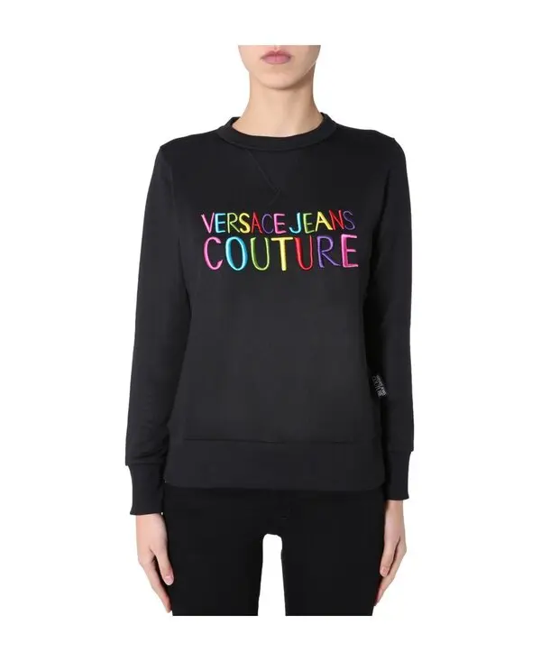Versace Embroidered Crew Neck Sweater