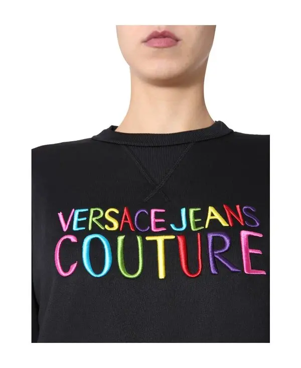 Versace Embroidered Crew Neck Sweater