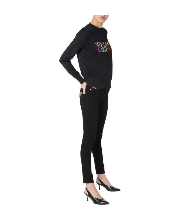 Versace Embroidered Crew Neck Sweater
