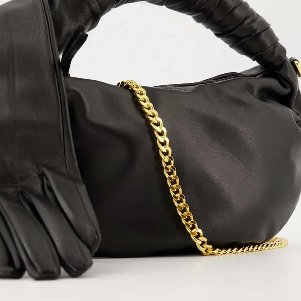 Moschino Glove Handle Leather Tote Bag