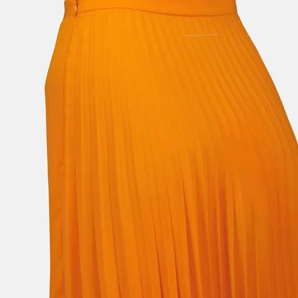 MAISON MARGIELA High Waist Pleated Skirt - Orange