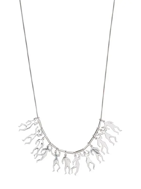 Bottega Veneta Silver Figure Charm Necklace