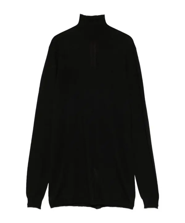 Rick Owens High-neck Wool Sweater - Black