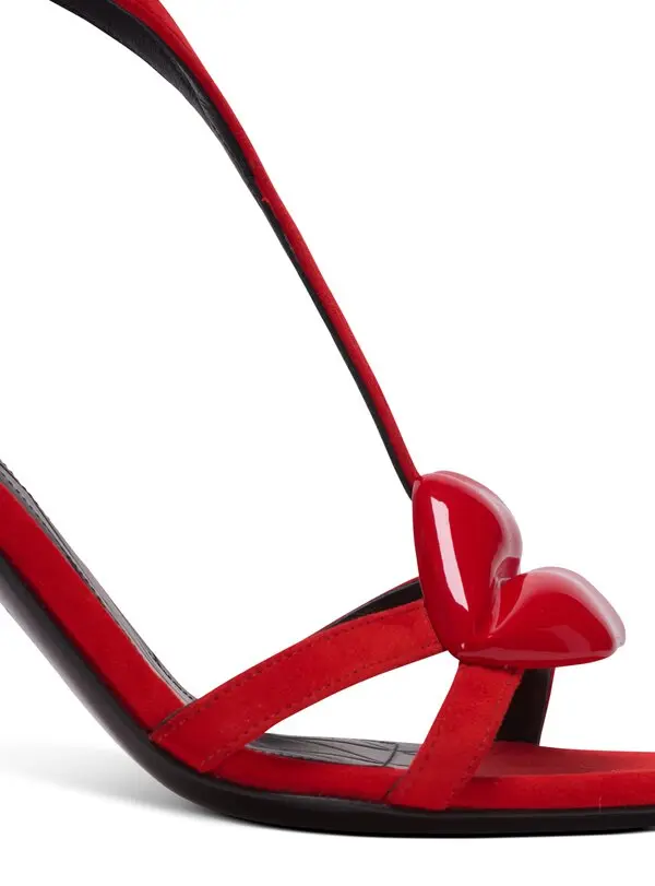 Balmain Suede Lips Sandals - Red