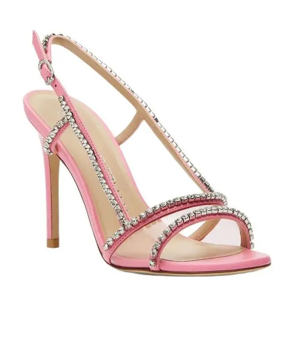 STUART WEITZMAN Mondrian Glam Crystal-embellished 100mm Sandals - Nude