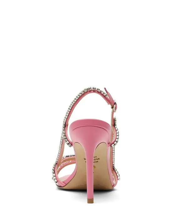 STUART WEITZMAN Mondrian Glam Crystal-embellished 100mm Sandals - Nude