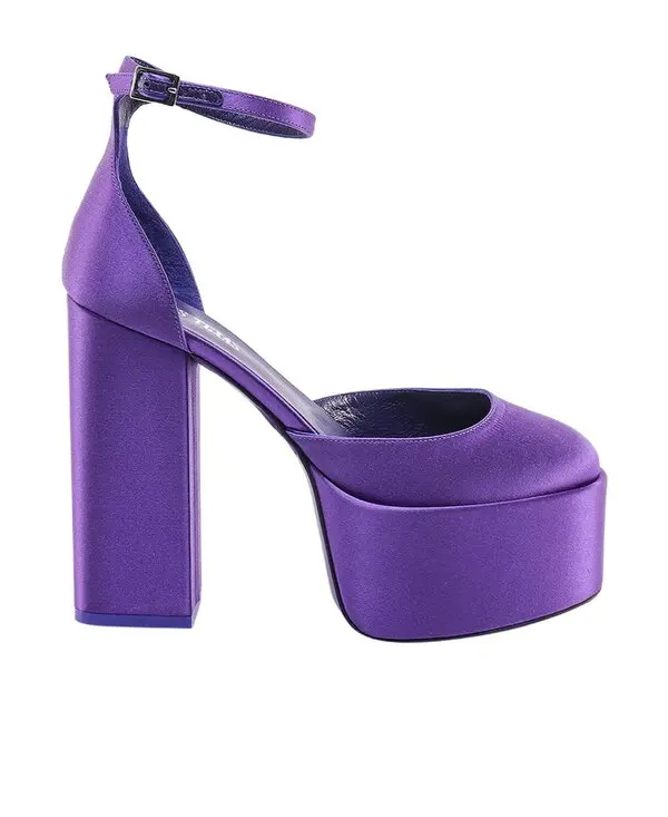 Paris Texas Round Toe Platform Pumps With Adjustable Straps - Blue